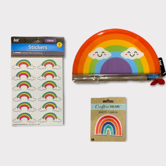 Other | Nwt Back To School Rainbow Pack Zipper Pencil Pouch Stickers ...